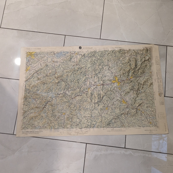 Vintage | Art | Knoxville Tennessee Topographic Relief 3d Map | Poshmark